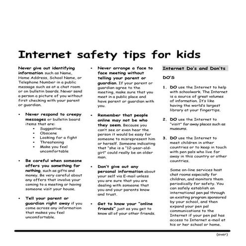 Internet Safety Presentation | PPT