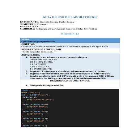 Inf 15 (while y for) tablas de multiplicar | PDF