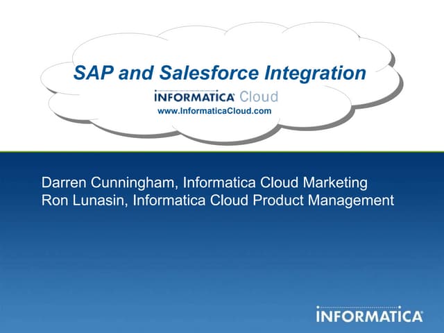 Salesforce And Sap Integration With Informatica Cloud Ppt