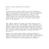 Infancy to Early Childhood Case AnalysisPart IFor this di | PDF