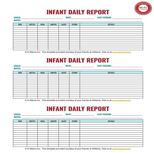 Infant Daily Sheet | PDF