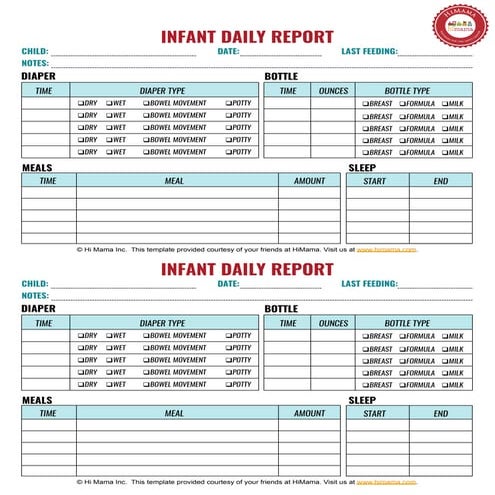 Infant Daily Sheet | PDF