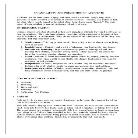 INFANT SAFETY AND PREVENTION OF ACCIDENTS | DOCX