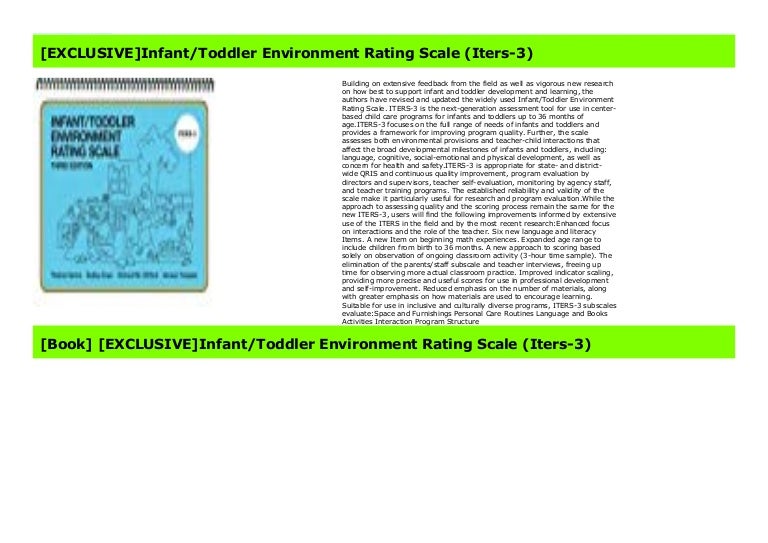 [EXCLUSIVE]Infant/Toddler Environment Rating Scale (Iters-3)