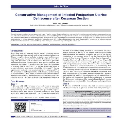 Infected cesarean section scar | PDF