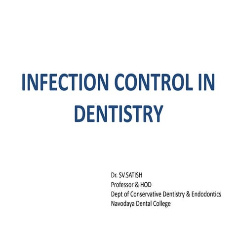 Infection control in dentistry | PPTX