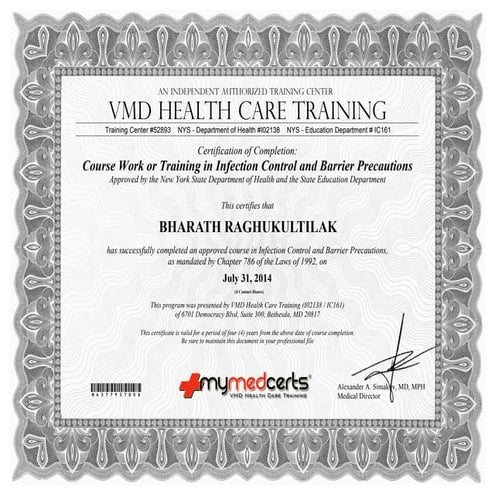 Infection control certificate | PDF | Infectious Diseases | Diseases ...