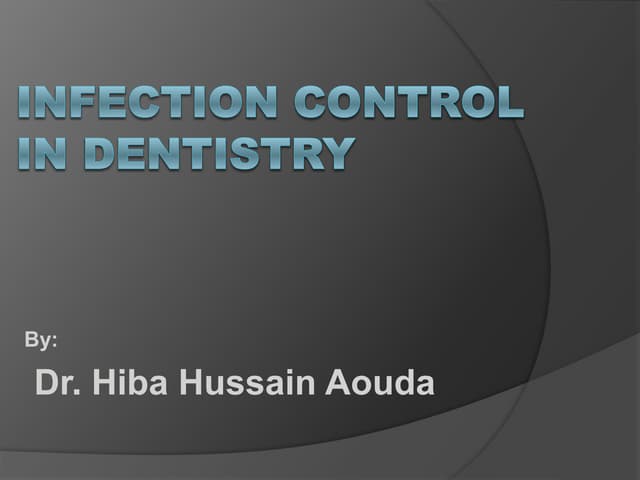Infection control in dental lab 1 | PPTX