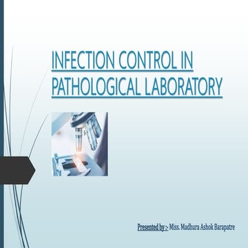 Infection control in pathological laboratory | PPTX