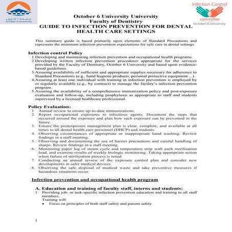 Infection Control Policy Infection Control Policy In Long Term Care