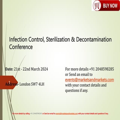 Infection Control, Sterilization & Decontamination Conference ...