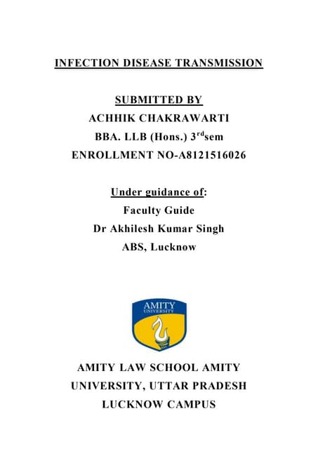 4.1 INFECTIOUS AND NON-INFECTIOUS DISEASES | PPT