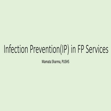 Infection prevention(ip) in fp services | PPTX