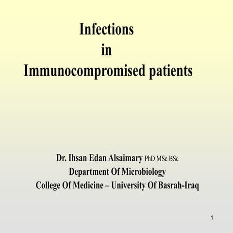 Infections in immunocompromised patients | PPT
