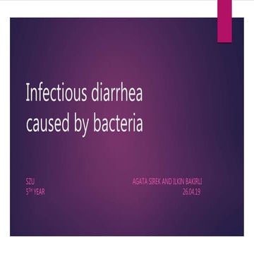 Infectious diarrhea caused by bacteria | PPTX