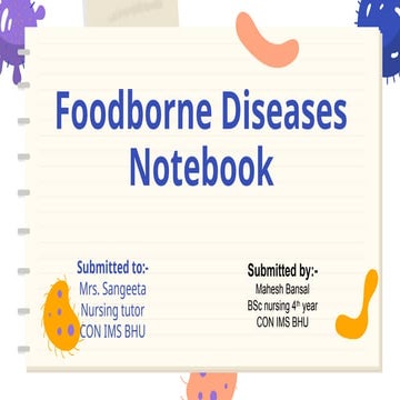 Infectious Diseases by food borne community health nursing | PPT