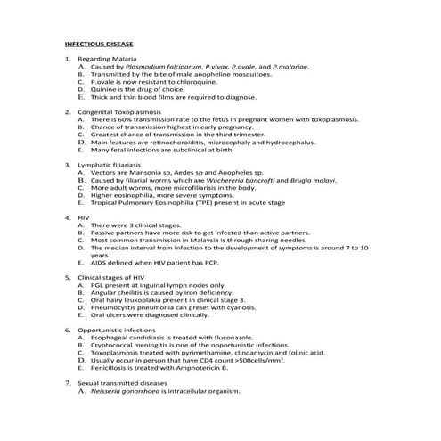 Ganyang MCQ Infectious dss | DOC