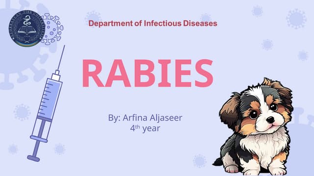 Rabies from definition to treatment all information | PPTX