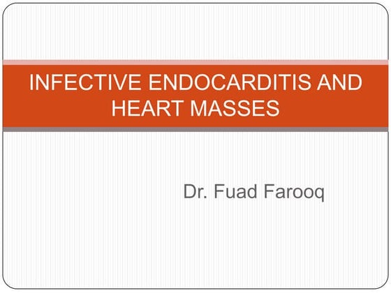 Introduction To Infective Endocarditis | PPTX | Heart and Cardiovascular Diseases | Diseases and ...
