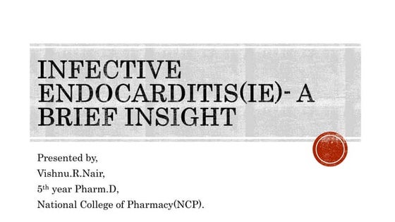 7.Infective Endocarditis.pdf notes pathology | PDF