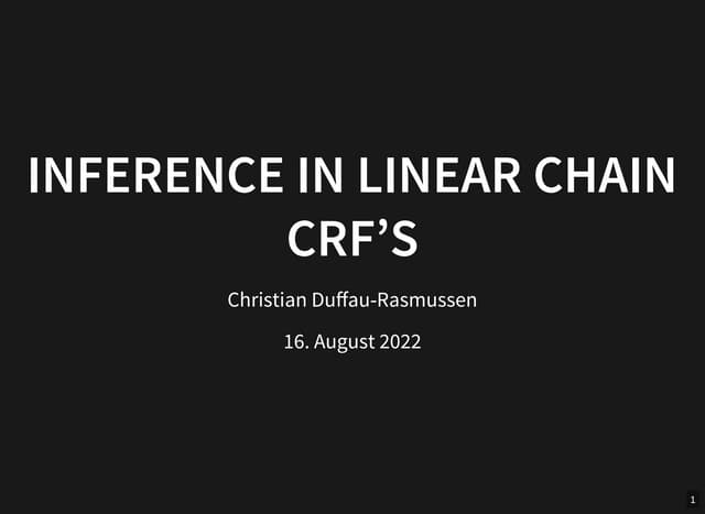 Overview Of Inference In Linear Chain Crf S Ppt