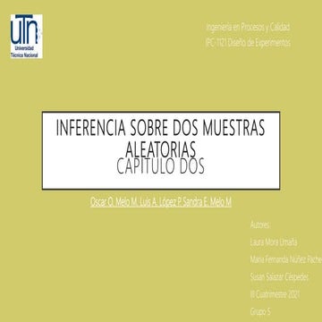 Inferencia sobre dos muestras aleatorias | PPTX