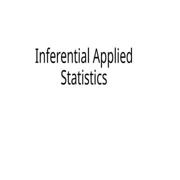 Inferential Applied Statistics for researchers | PPTX