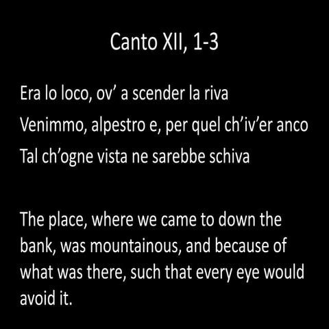 Inferno canto xii, 1 3 | PPTX