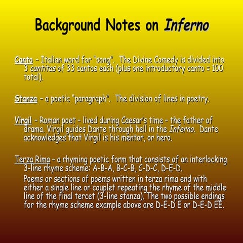 Inferno pre reading | PPT