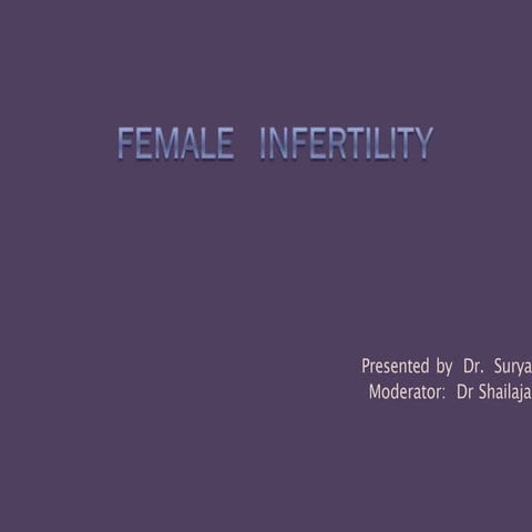 Male and female infertility and management | PPT