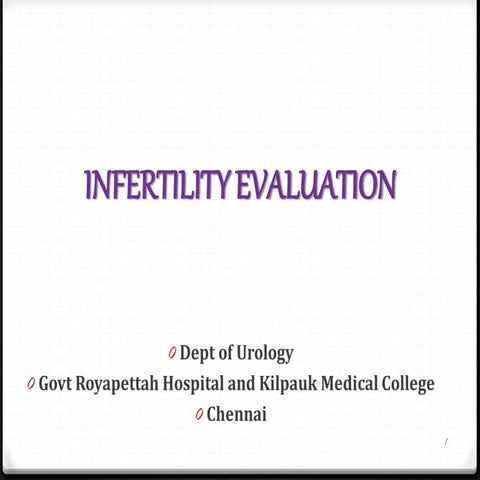 Infertility evaluation | PDF | Infertility | Reproductive Health