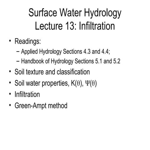 Infiltration (water resources engineering) | PPT