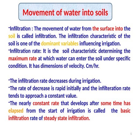 infiltratio engineering agriculture engineering | PPTX