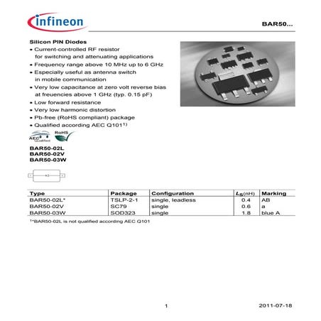 Infineon bar50 series-ds-v01-01-en | PDF