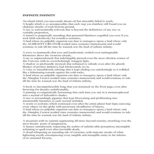 Infinite Infinity | PDF