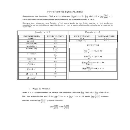 Infinitesimos equivalentesfin | PDF