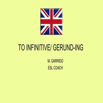 Infinitive and Gerund (ESL) | PPT