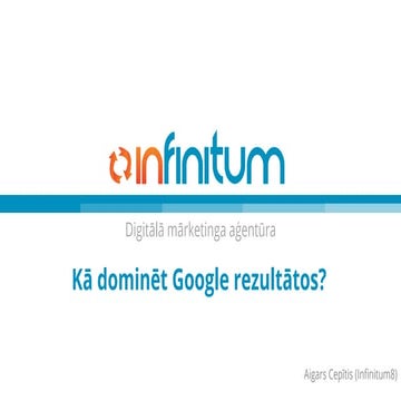 Infinitum8 Meistarklase SEO - Uzlecošā Biznesa Zvaigzne | PPT