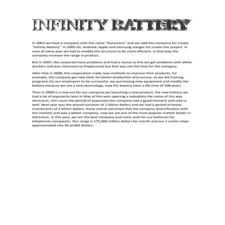 Infinity battery | DOCX | Smartphones | Consumer Electronics