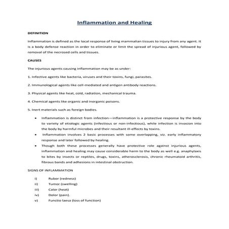 Inflammation notes Pathophysiology | PDF