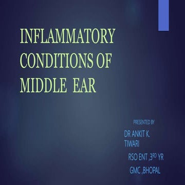 Inflammatory condition of middle ear | PPT