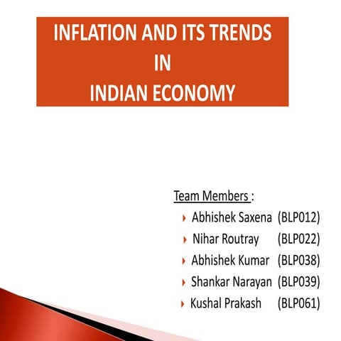 Inflation and its trends in indian economy | PPTX