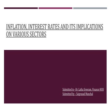 Inflation,interest rates and its implications on various sectors | PPTX