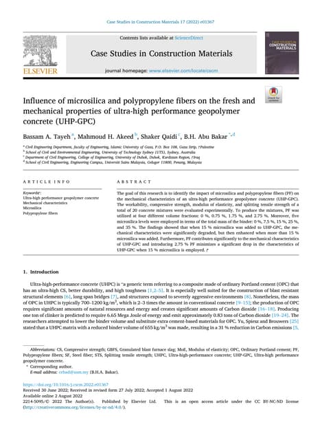 Ultra-high-performance geopolymer concrete. Part 7 Mechanical ...