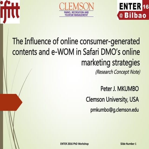 Influence of online consumer generated contents and e-wom in safari dm ...