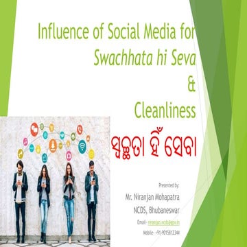 Influence of Social Media for Swachhata hi Seva & Cleanliness | PPTX