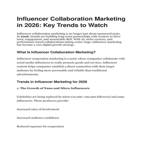 Influencer Collaboration Marketing in 2026: Key Trends to Watch | DOCX