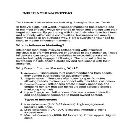 INFLUENCER MARKETING (2).docxTips for Successful Influencer Campaigns | PDF