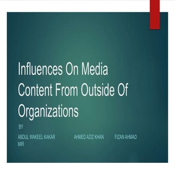 Influences on content from outside of media orgraniztion (assignment) | PPT