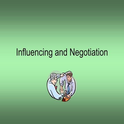 Influencing and Negotiation for Entrepreneurs | PPT